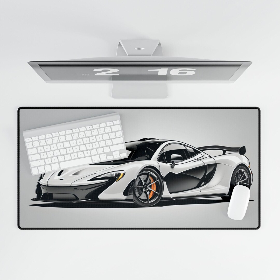 Mclaren P1 Race Car Hypercar Supercar Rustic Look, Desk Mat, Simple ...