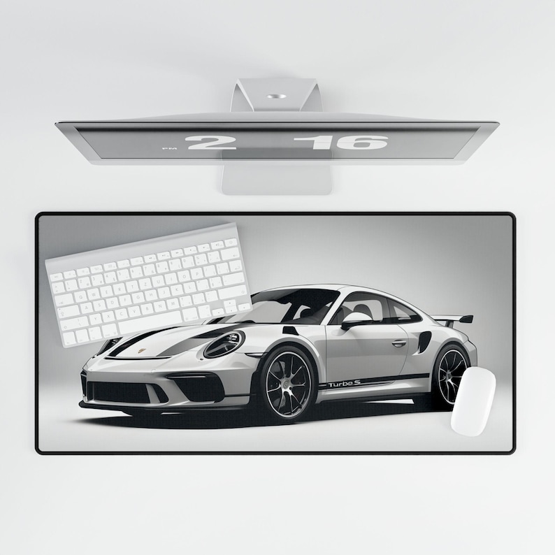 Porsche 911 Turbo S Desk Mat - Car Mouse Pad for Sports Car Enthusiasts ...
