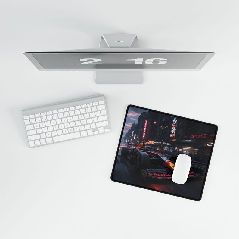 Red Bull F1 Racecar Desk Mat: Cyberpunk City Home Office Decor - Etsy