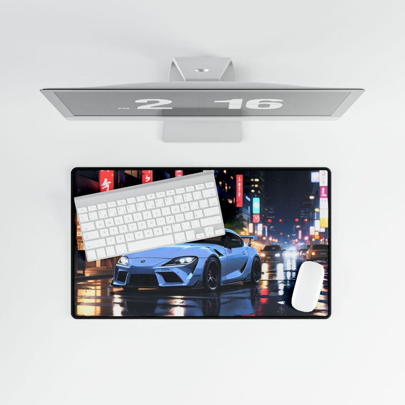 Toyota Supra MK5 Desk Mat, Anime Style Mousepad for Him, Tokyo City ...