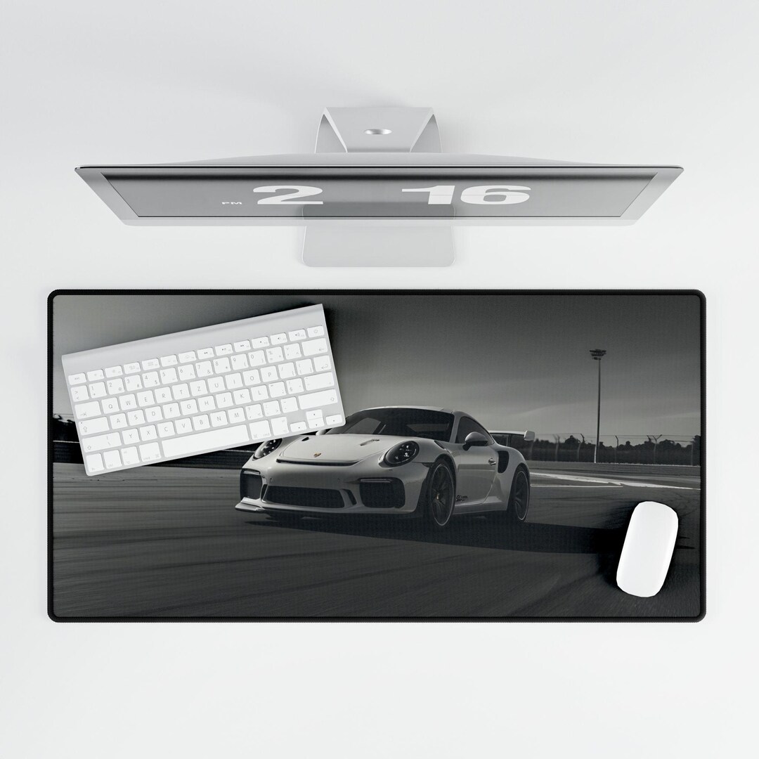 Porsche 911 Desk Mat: Black & White Racing Car Mousepad - Etsy