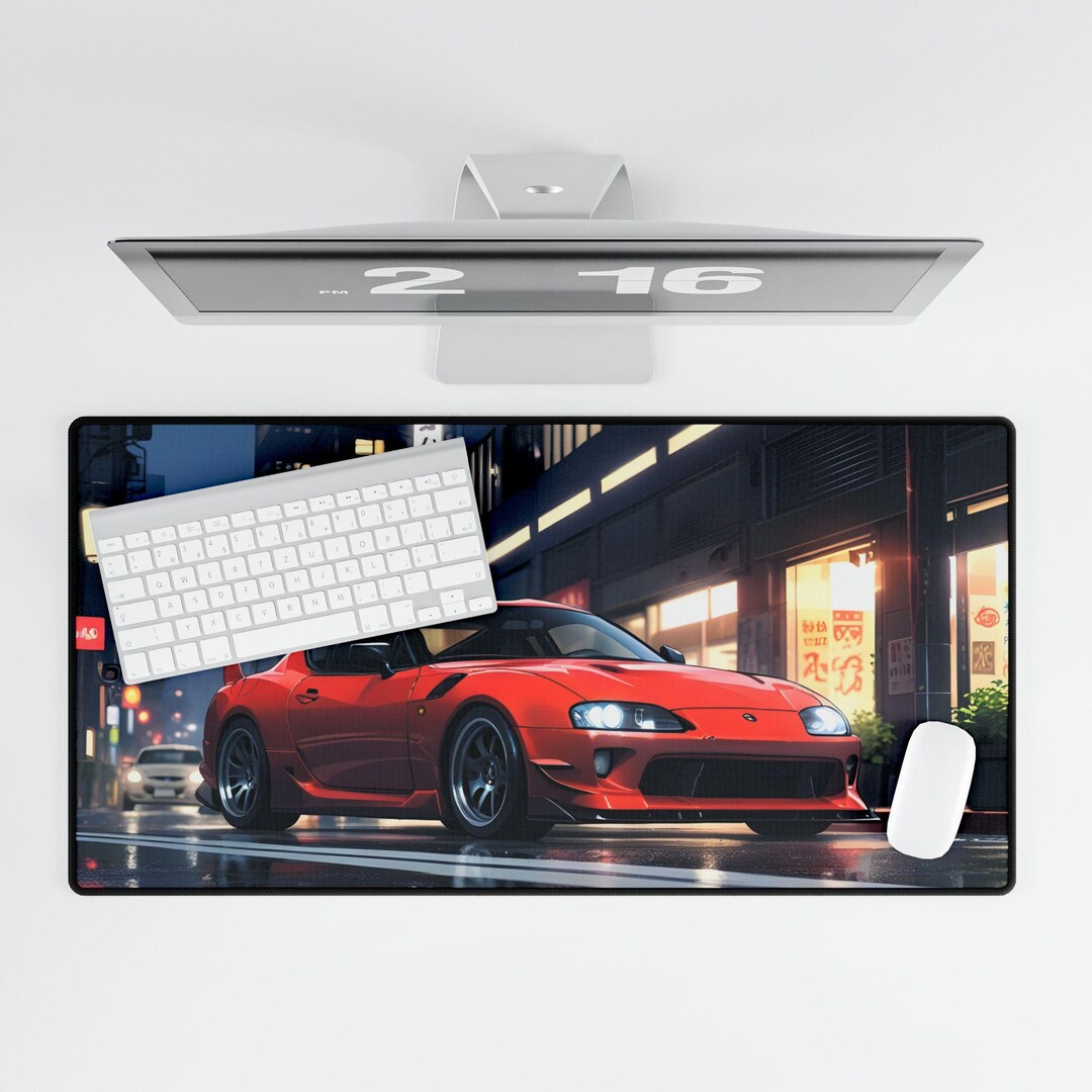 Toyota Supra A80 Desk Mat Mousepad, Anime Style Japan City Design ...
