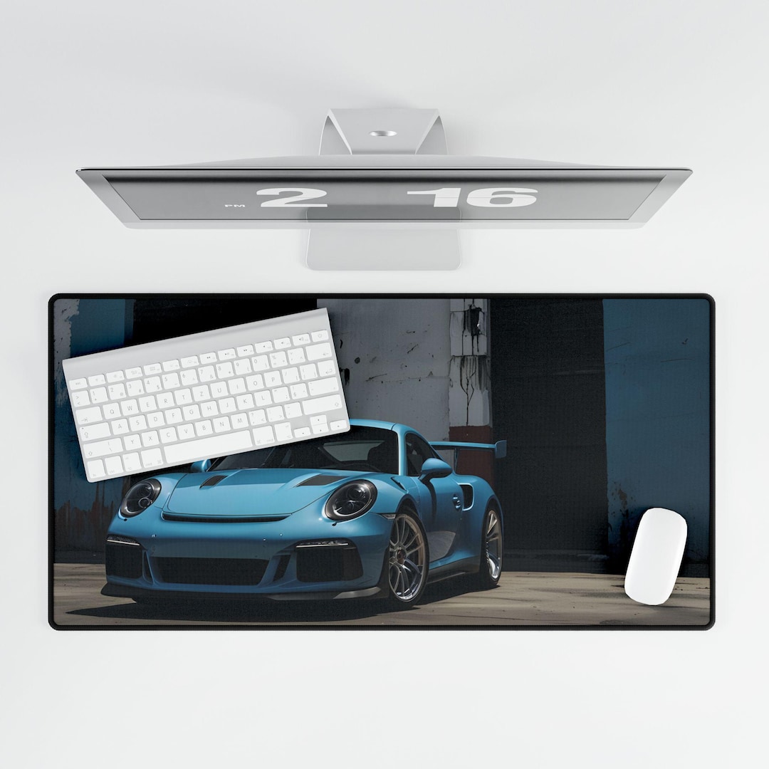 Blue Porsche 911 GT3 Desk Mat: Paint Splash Design Mouse Pad - Etsy