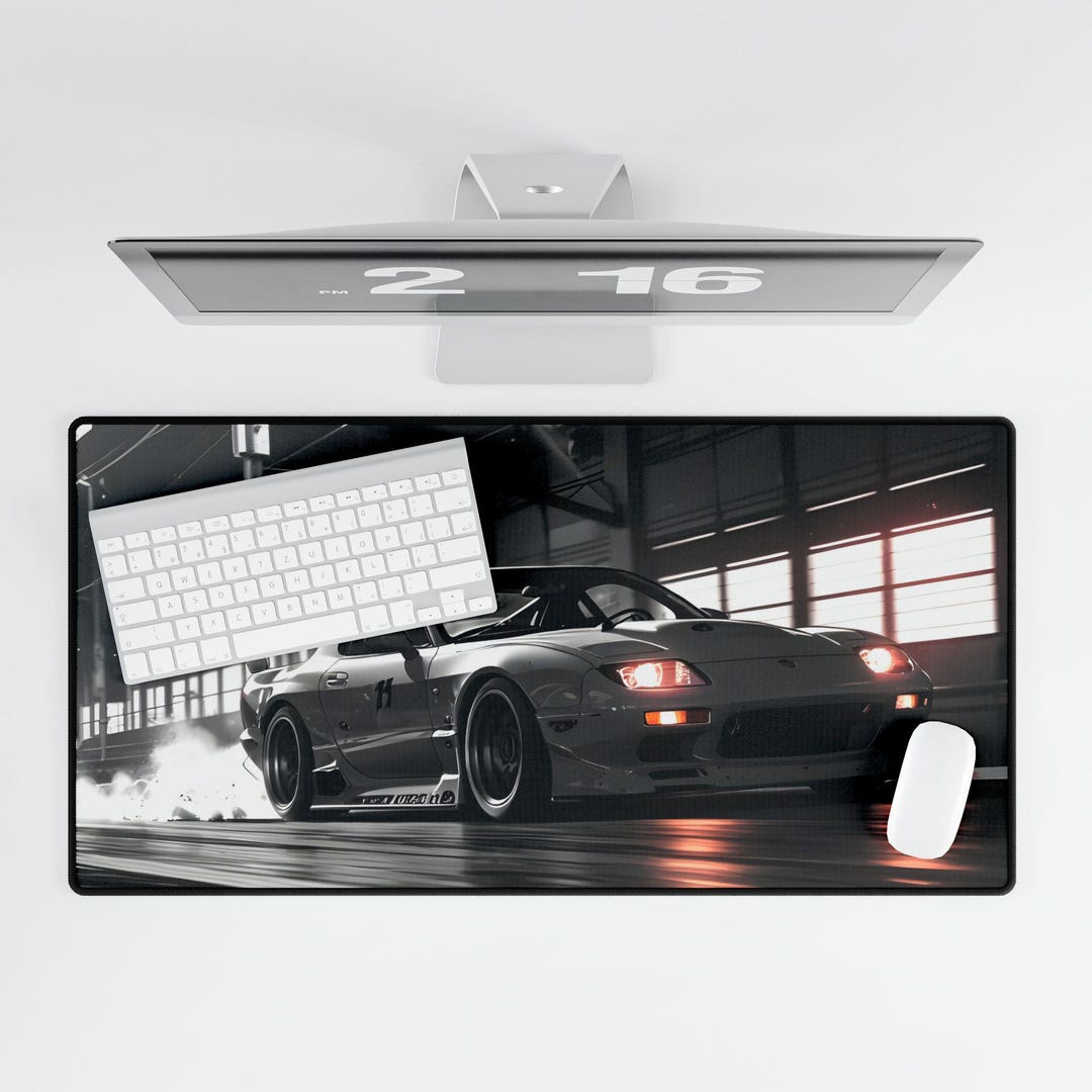 Mazda RX7 Drifting Desk Mat: Large Black and White Car Mousepad - Etsy