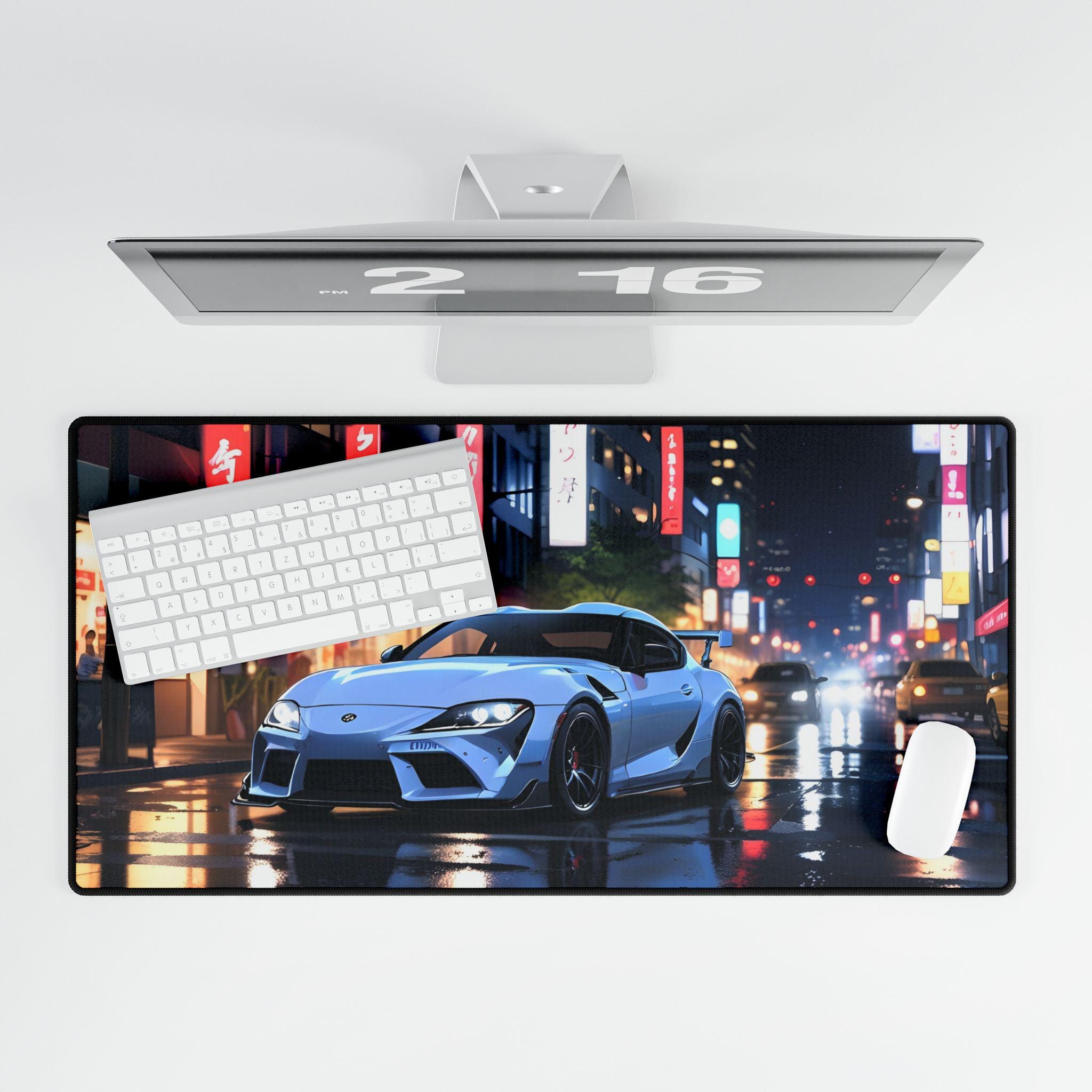 Toyota Supra MK5 Desk Mat, Anime Style Mousepad for Him, Tokyo City ...