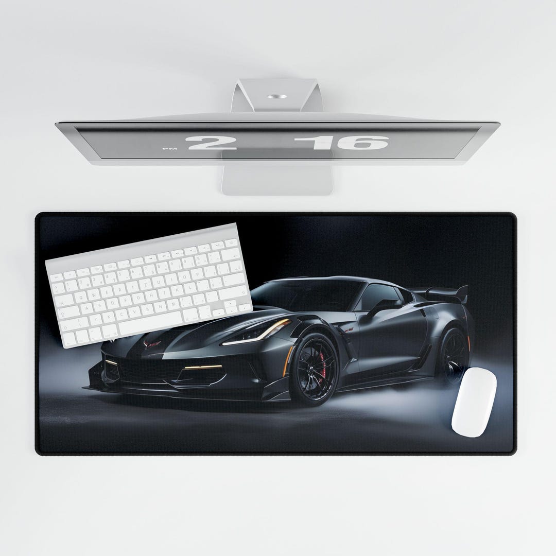 Corvette C7 ZR1 Mousepad: Aggressive Black Sports Car Desk Mat - Etsy