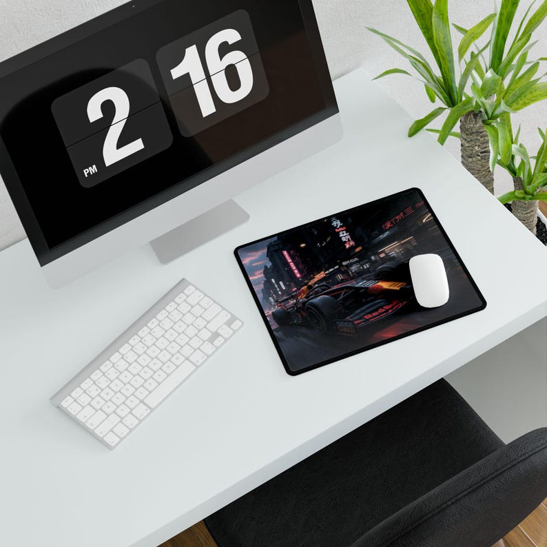 Red Bull F1 Racecar Desk Mat: Cyberpunk City Home Office Decor - Etsy
