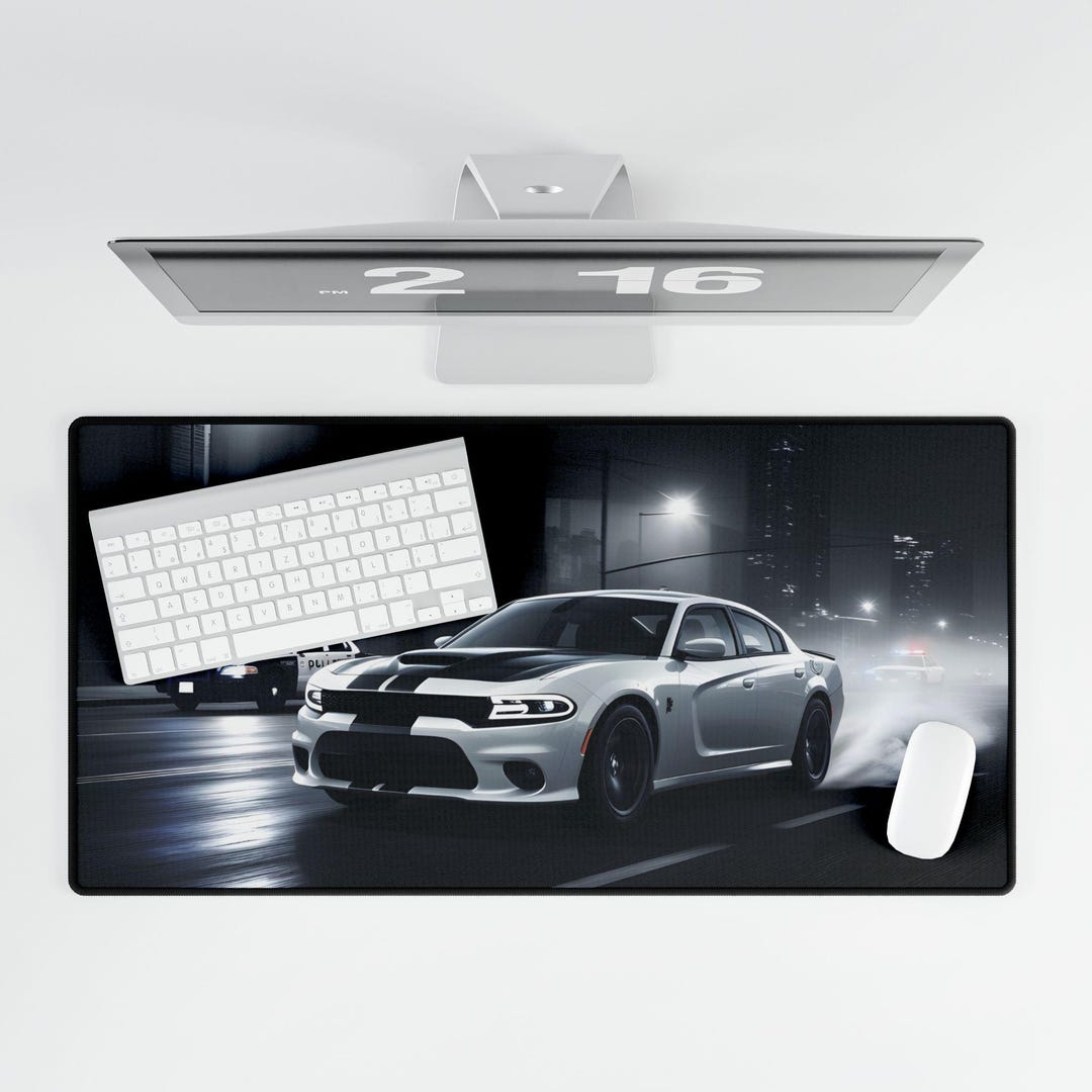 Dodge Charger Hellcat Desk Mat: Police Car Chase Computer Pad - Etsy