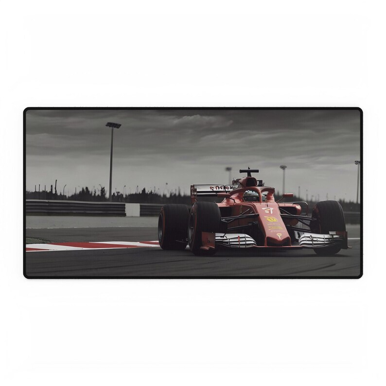 Ferrari F1 Desk Mat – Large Gaming Mouse Pad, Black & White Car Design ...