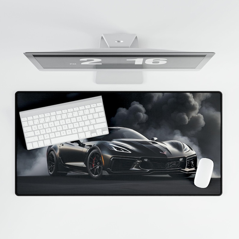 Corvette C8 ZR1 Desk Mat: Race Car Mouse Pad, Smoked Design - Etsy