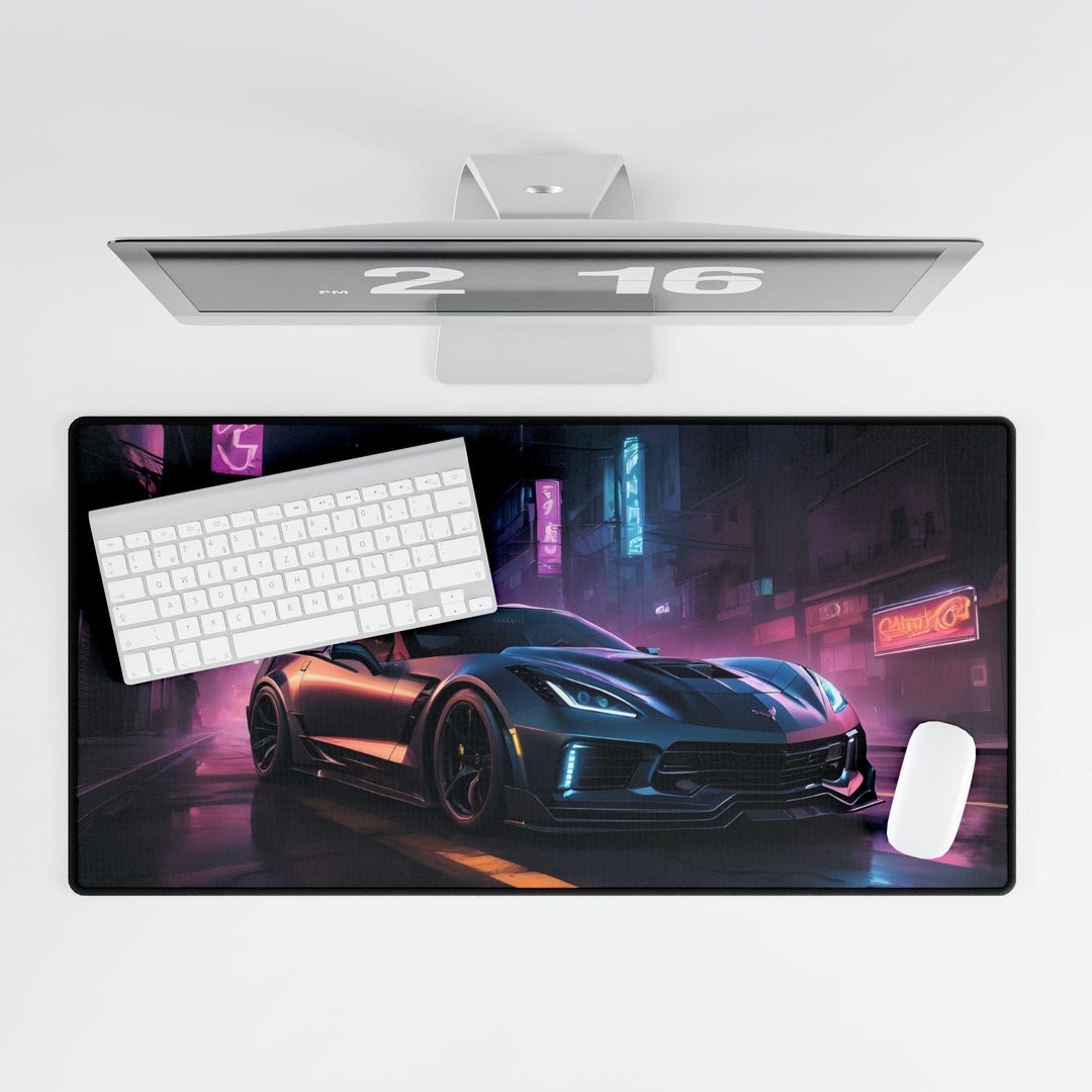 Corvette C7 ZR1 Mousepad, Cyberpunk Desk Mat, American Car Gaming Mat ...