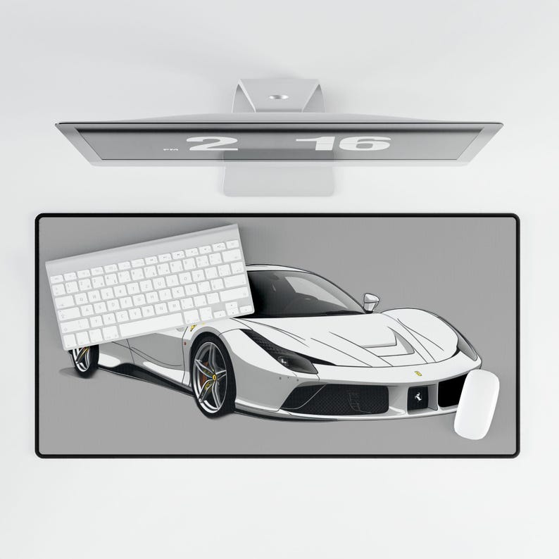 Ferrari F8 Single-line Outline Design, Minimalist Desk Mat Design ...