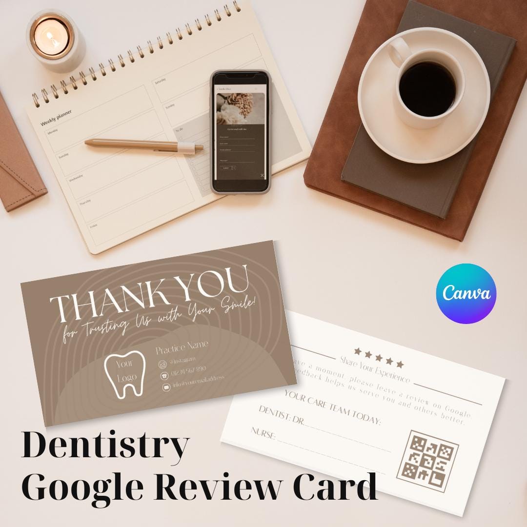 Editable Review Card Template | Dentistry Google Review Card | Thank ...