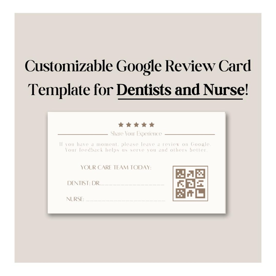 Editable Review Card Template | Dentistry Google Review Card | Thank ...