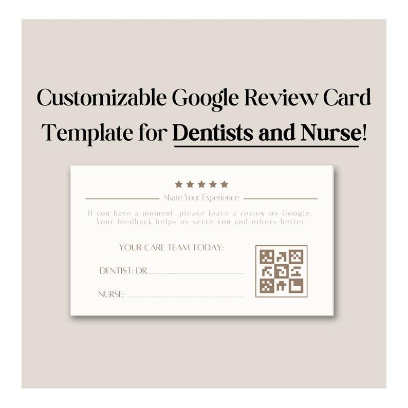 Editable Review Card Template | Dentistry Google Review Card | Thank ...