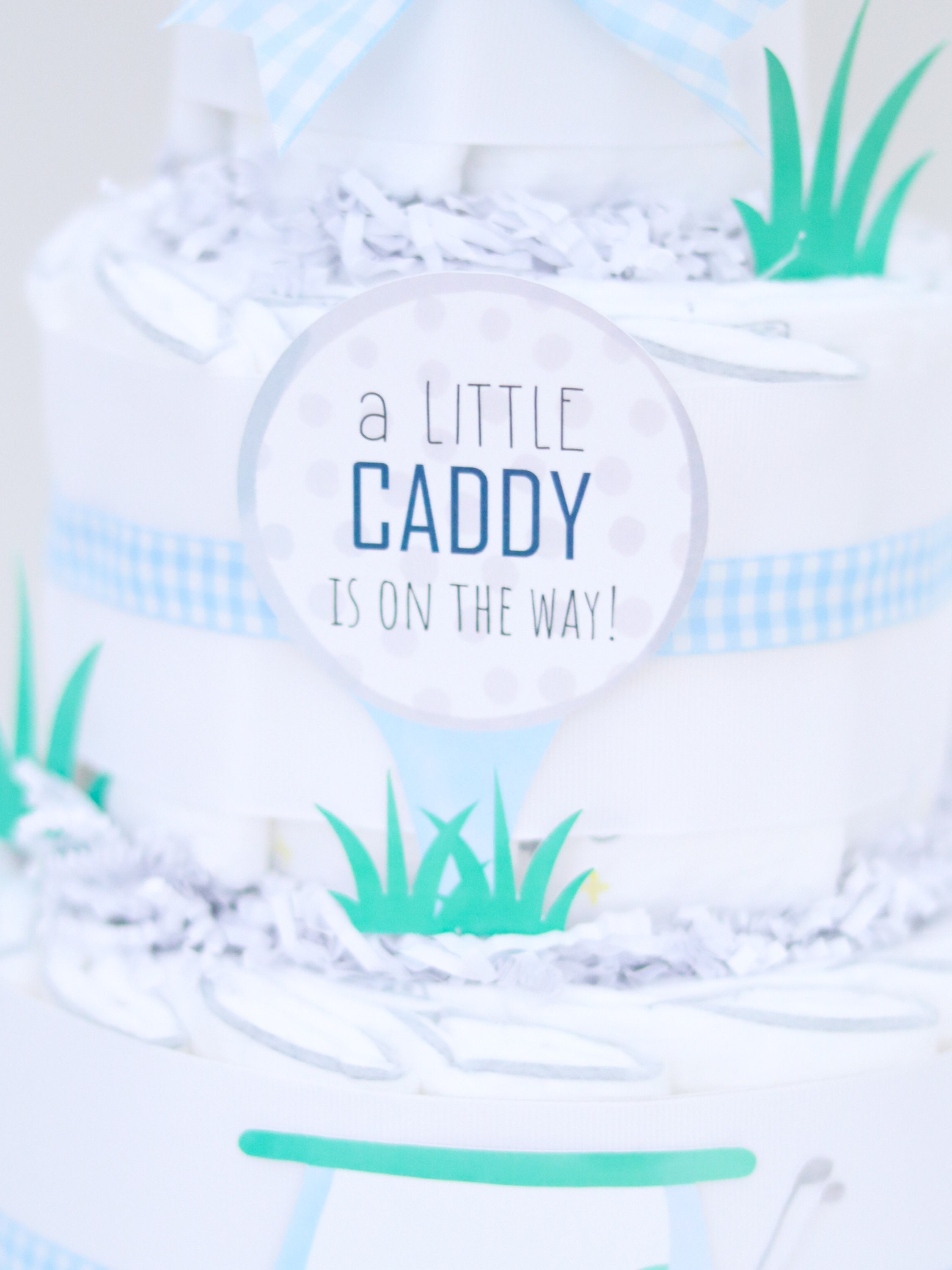 Golf Baby Shower Diaper Cake, Baby Boy Gift, Daddy's Little Caddy ...