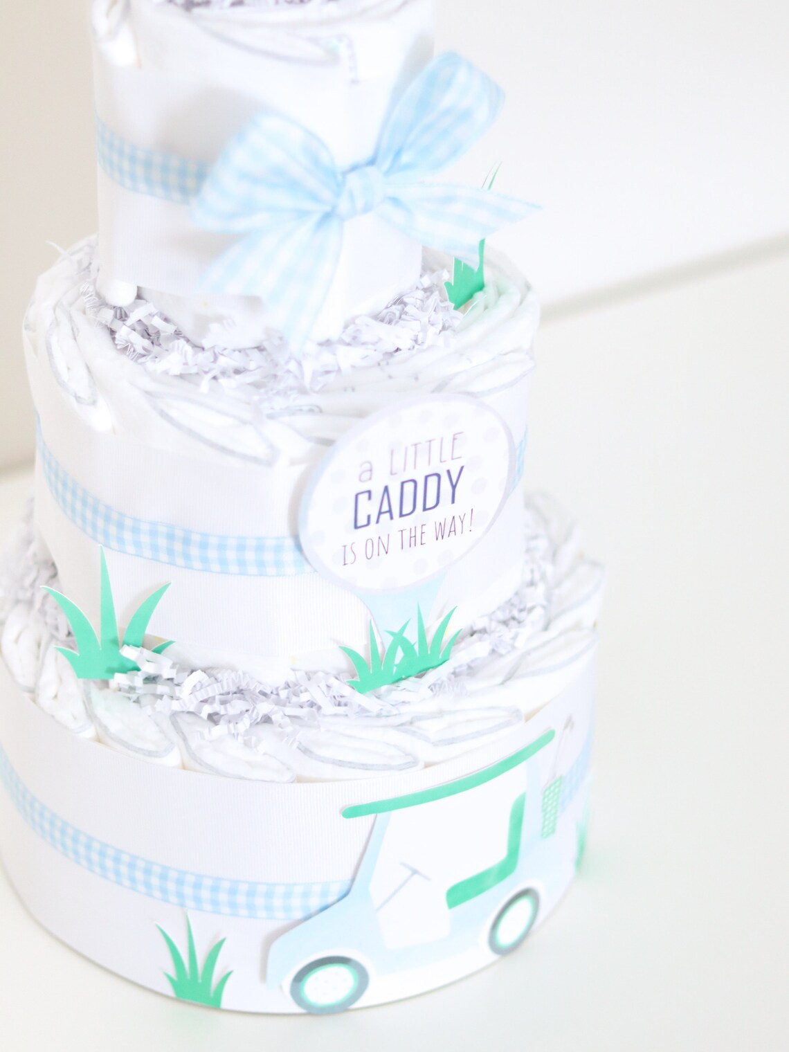 Golf Baby Shower Diaper Cake, Baby Boy Gift, Daddy's Little Caddy ...