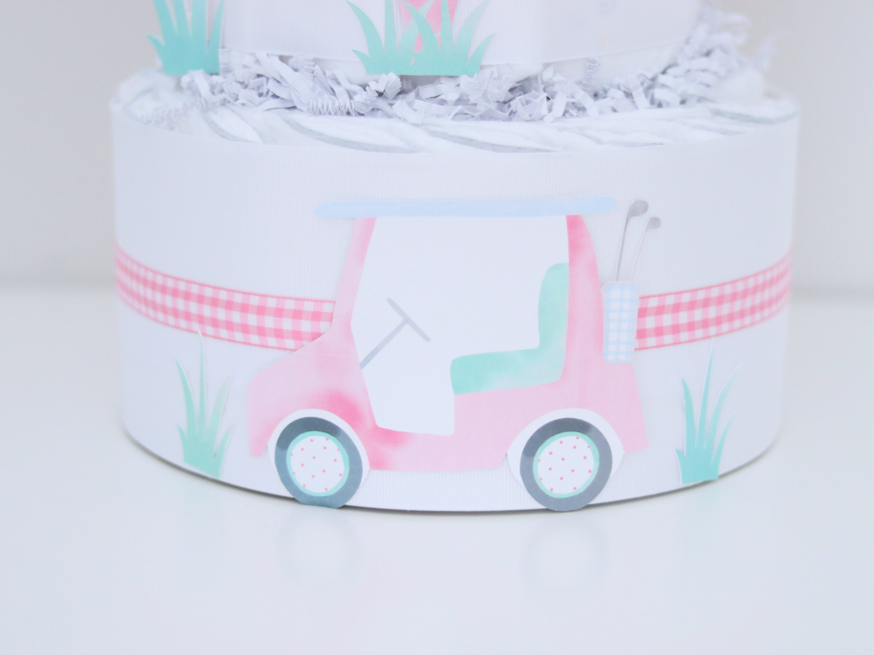 Pink Golf Baby Shower Diaper Cake, Baby Girl Gift, Daddy's Little Caddy ...