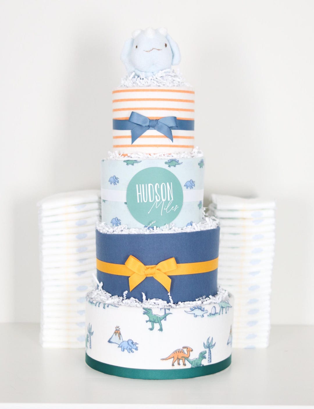 Dinosaur Diaper Cake Baby Shower Gift, Baby Boy Gift, Shower ...