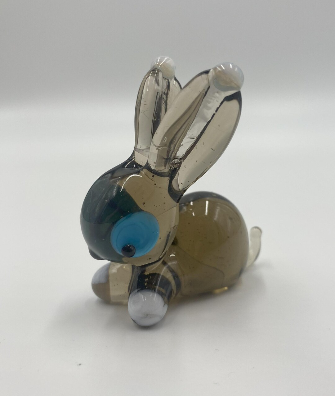 Glass Rabbit Figurine, Glass Animal Figurines, Handmade, Collectibles ...