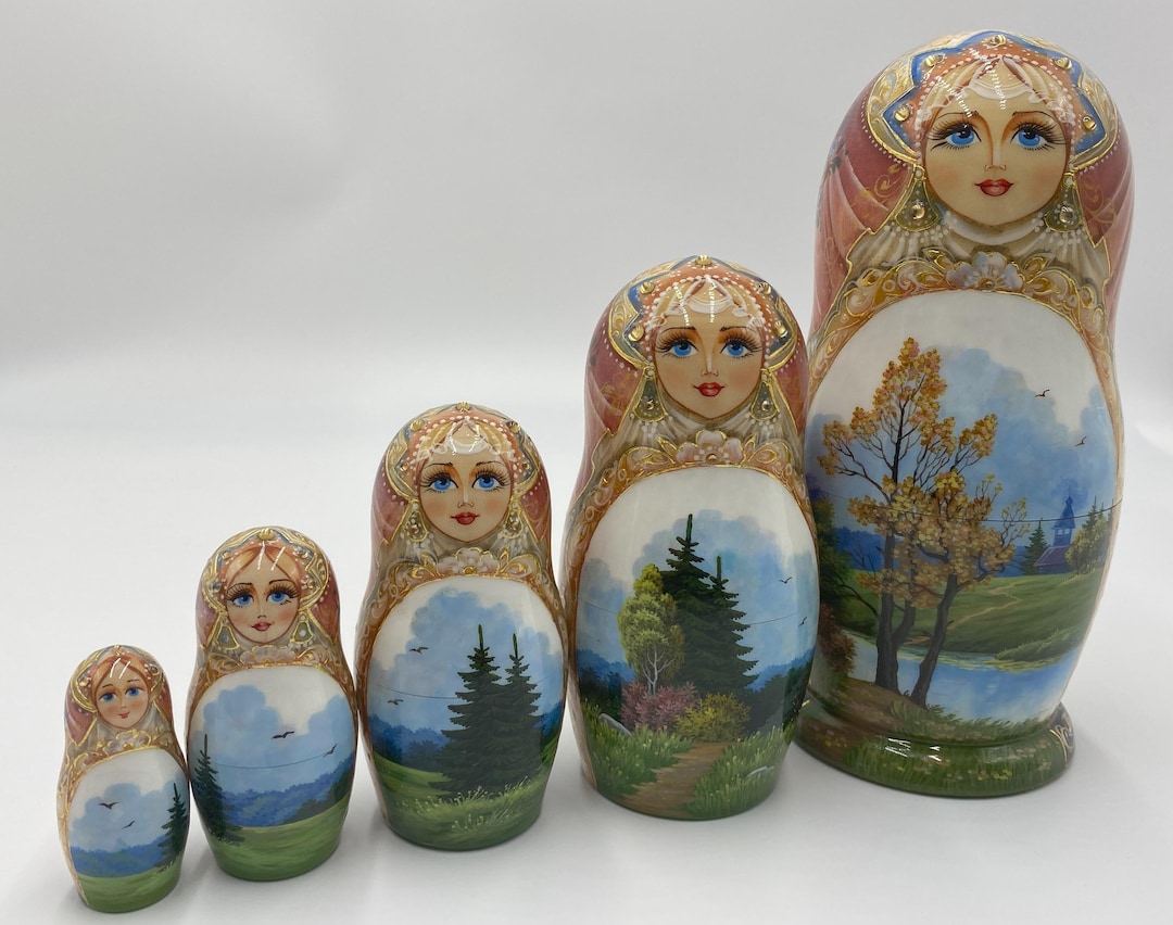Exclusive Nesting Dolls, Wooden Nesting Doll, Autumn Nesting Doll, Gift ...