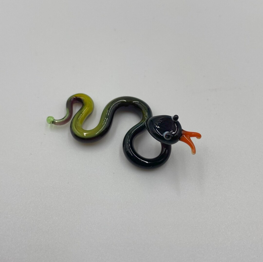 Glass Snake Figurine, Glass Animal Figurines, Handmade, Blown Glass ...