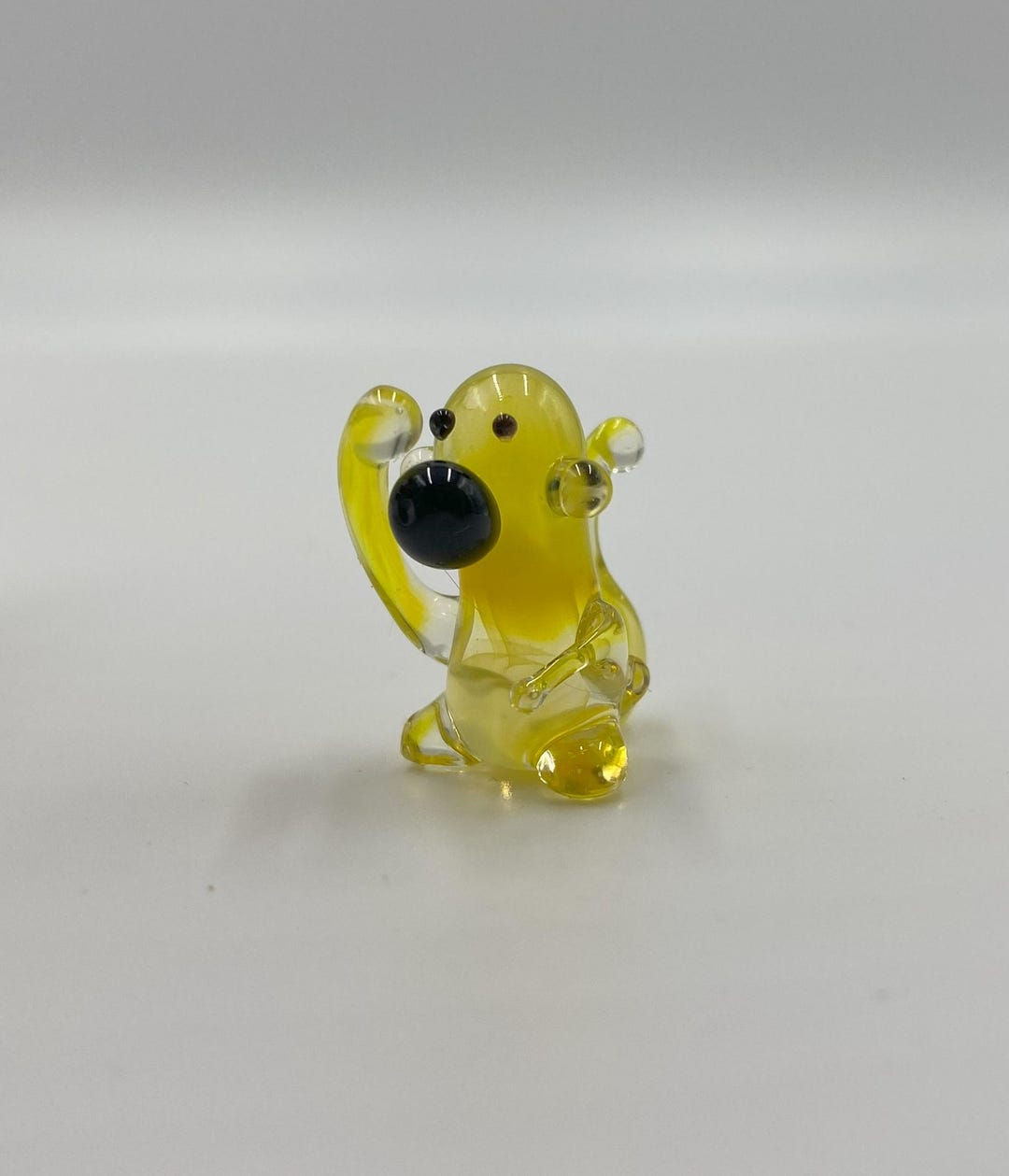 Glass Monkey Figurine, Glass Animal Figurines, Handmade, Blown Glass ...