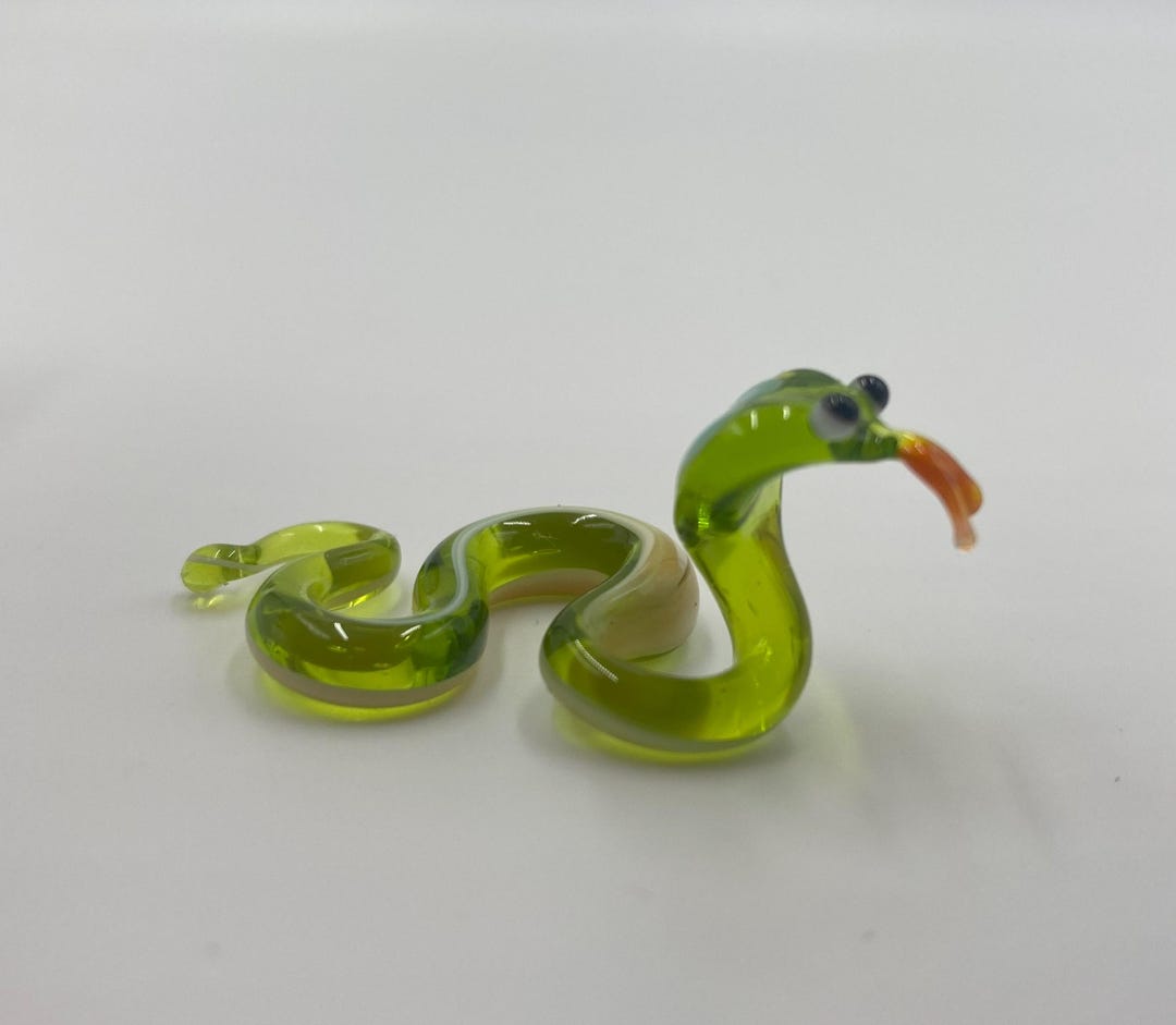Glass Snake Figurine, Glass Animal Figurines, Handmade, Blown Glass ...