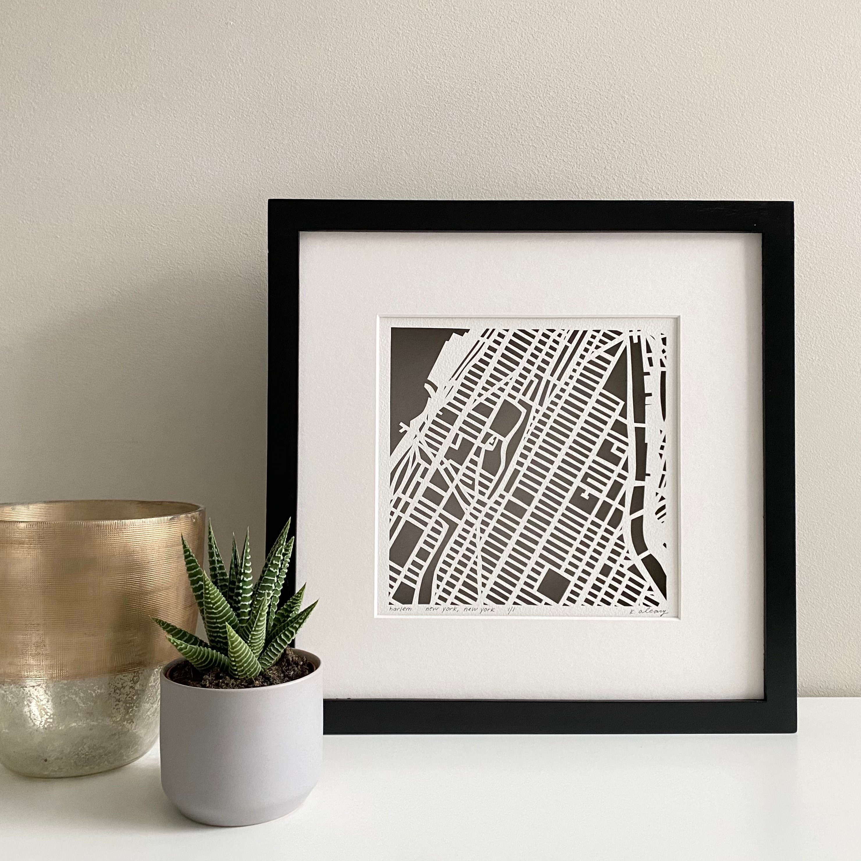 New York City Neighborhood Hand Cut Map Original Artwork | Etsy