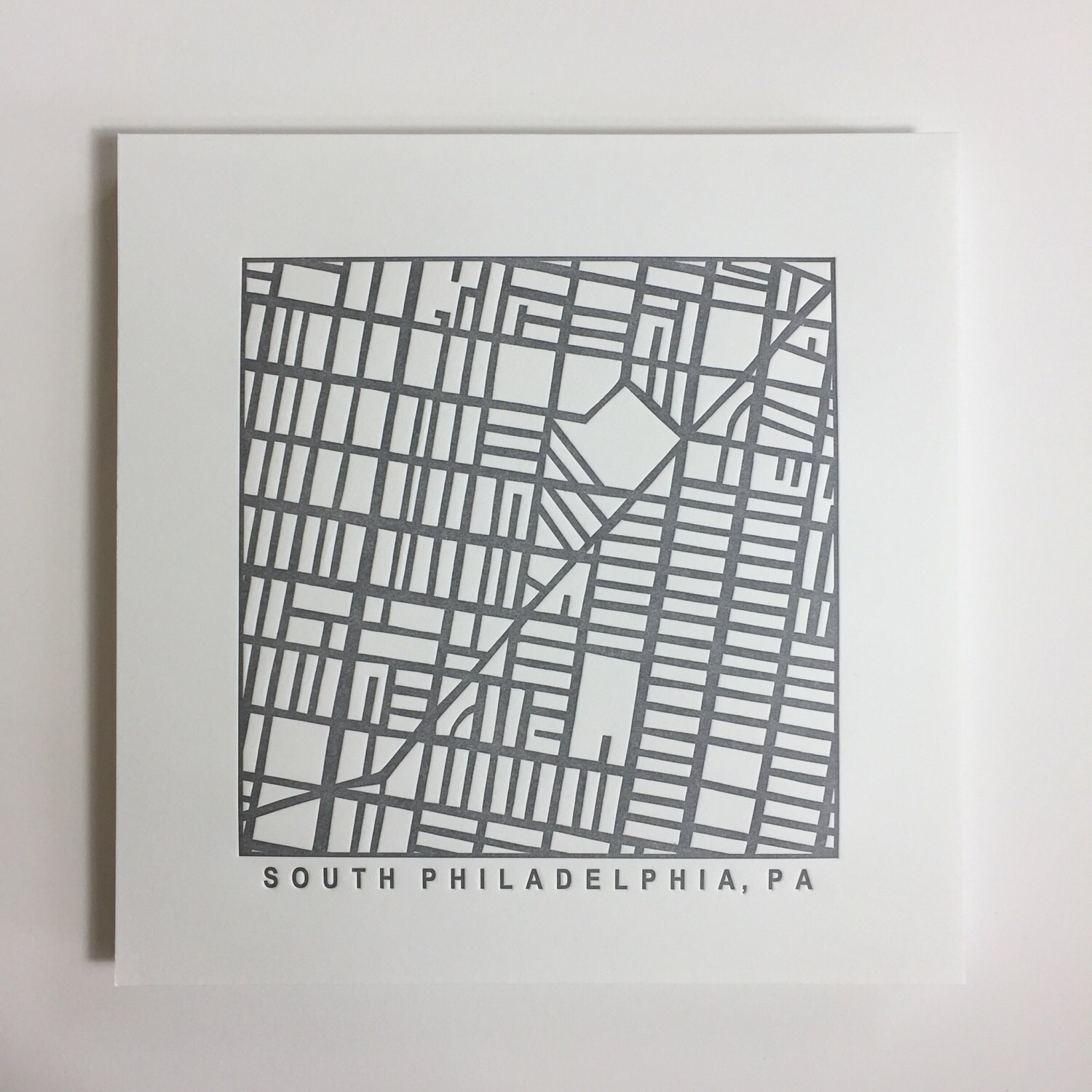 Philadelphia, Pittsburgh, South Philadelphia, Letterpress Map Prints - Etsy