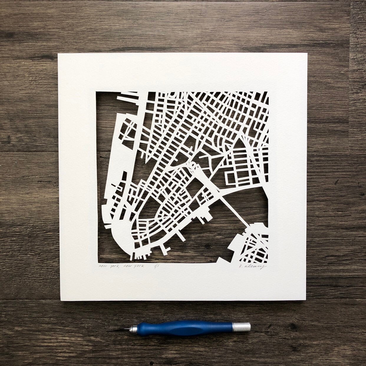 New York City Neighborhood Hand Cut Map Original Artwork | Etsy