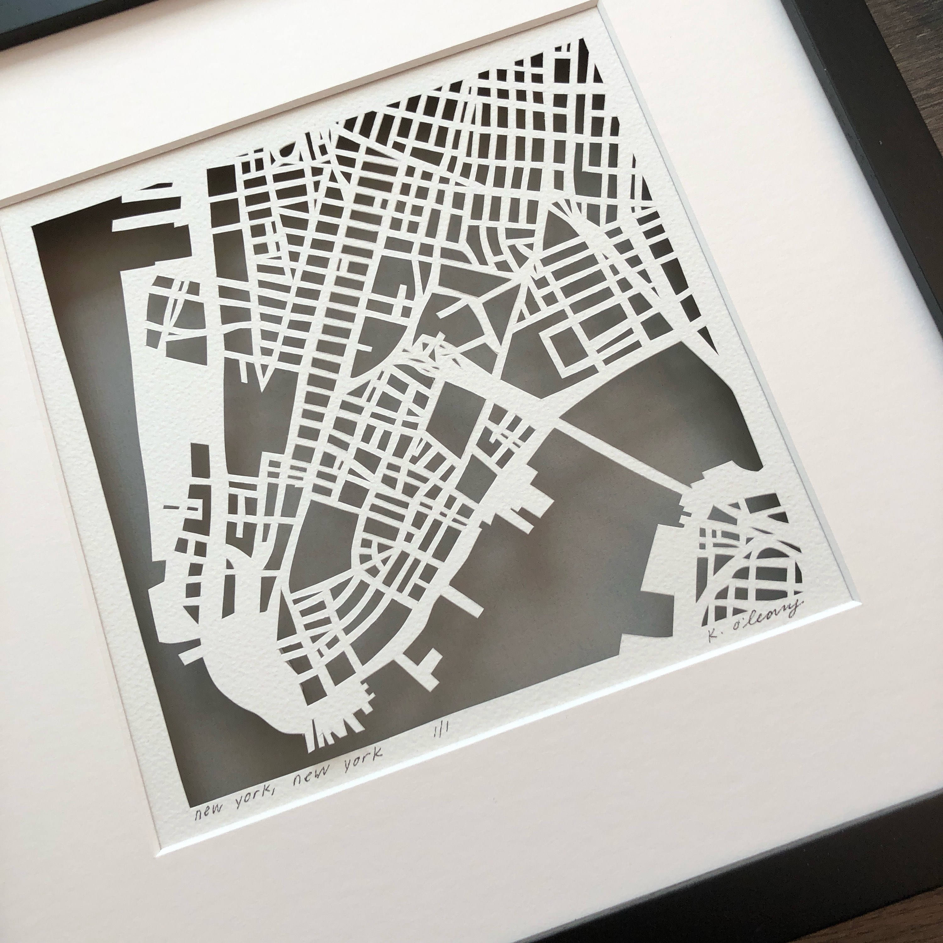 New York City Neighborhood Hand Cut Map Original Artwork | Etsy