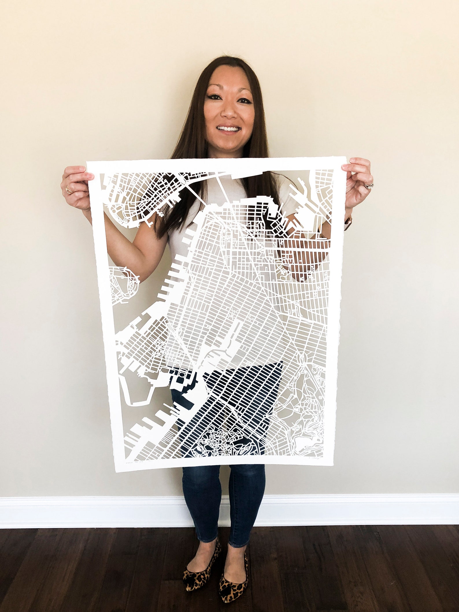 Custom Hand Cut Map Artwork, 11x14, 16x20 or 22x30. - Etsy