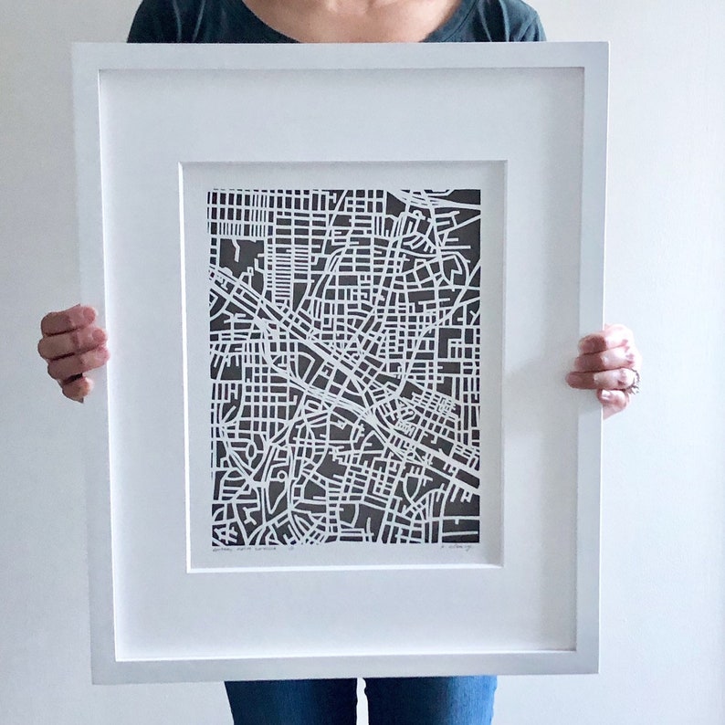 Custom Hand Cut Map Artwork 11x14 16x20 or 22x30. | Etsy