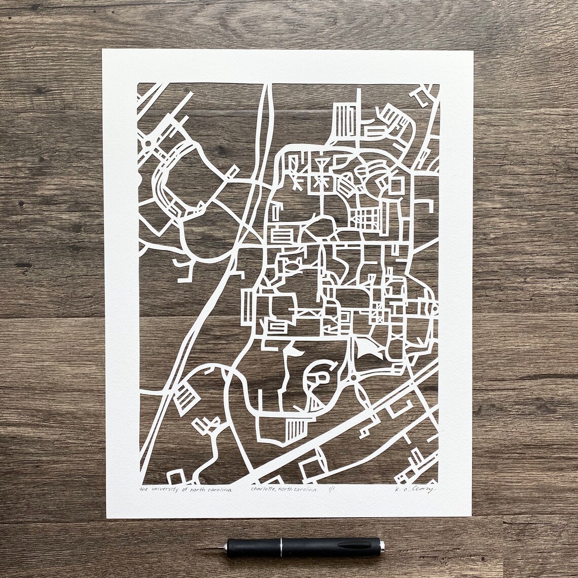 Custom Hand Cut Map Artwork 11x14 16x20 or 22x30. APRIL | Etsy
