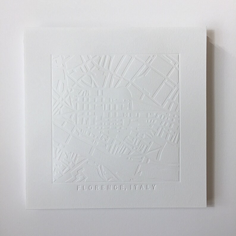 Florence or Rome Italy Letterpress Map Prints - Etsy