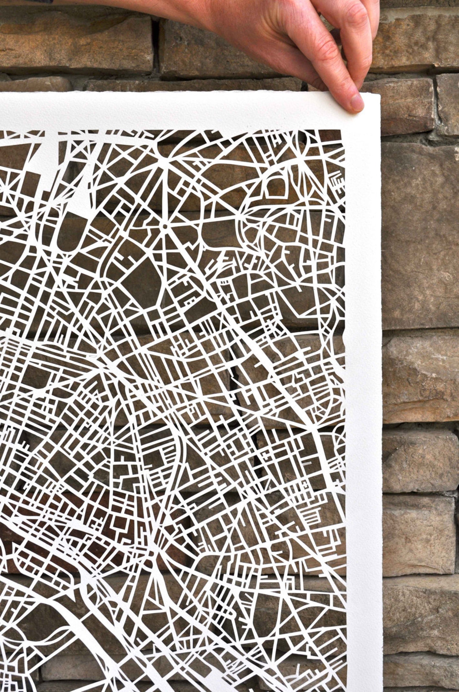 Paris, France Hand Cut Map Original Artwork, 22"x30" READY to SHIP - Etsy
