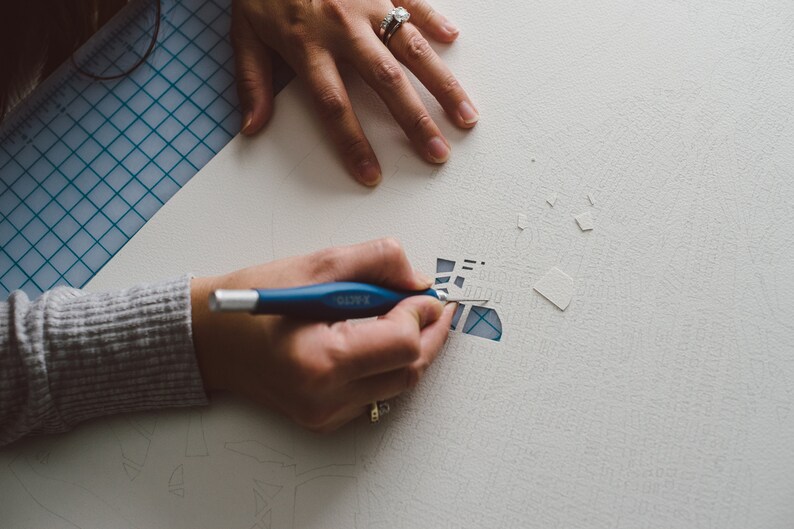 Custom Hand Cut Map Artwork 11x14 | Etsy