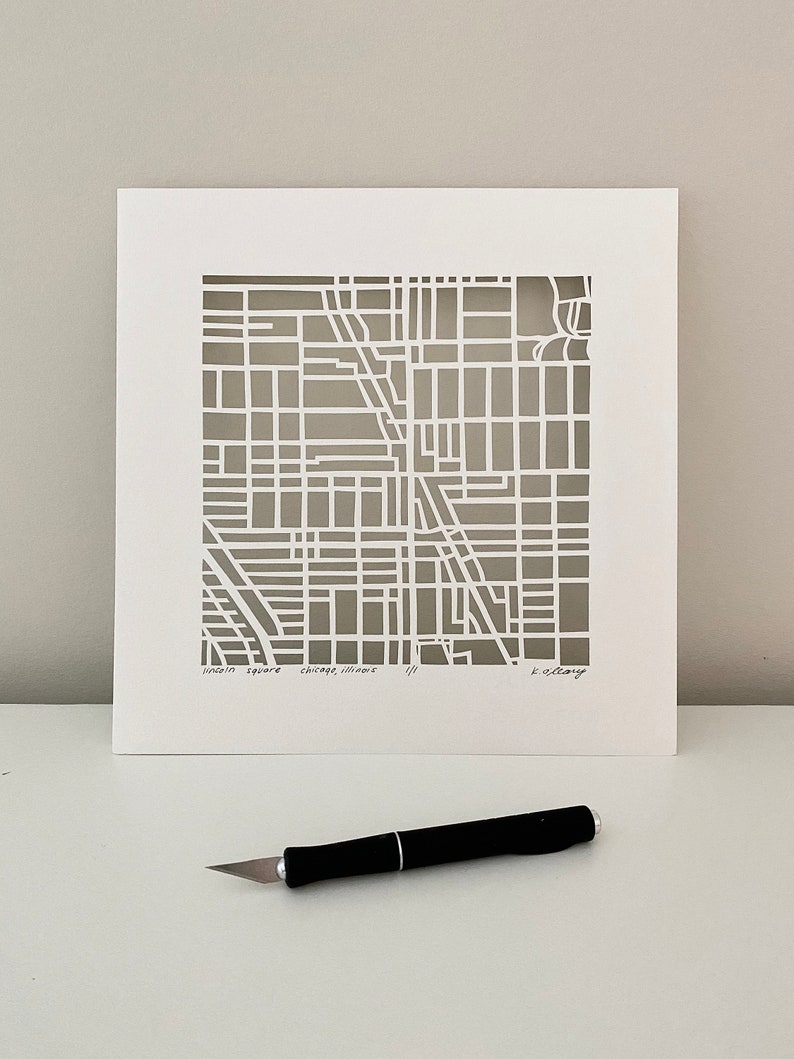 Chicago Hand Cut Neighborhood Maps, Original Art - Etsy