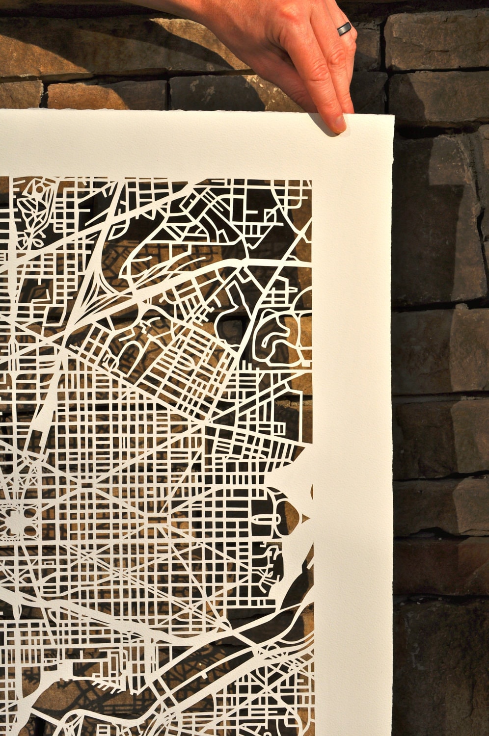 Washington D.C. Hand Cut Map Original Art - Etsy