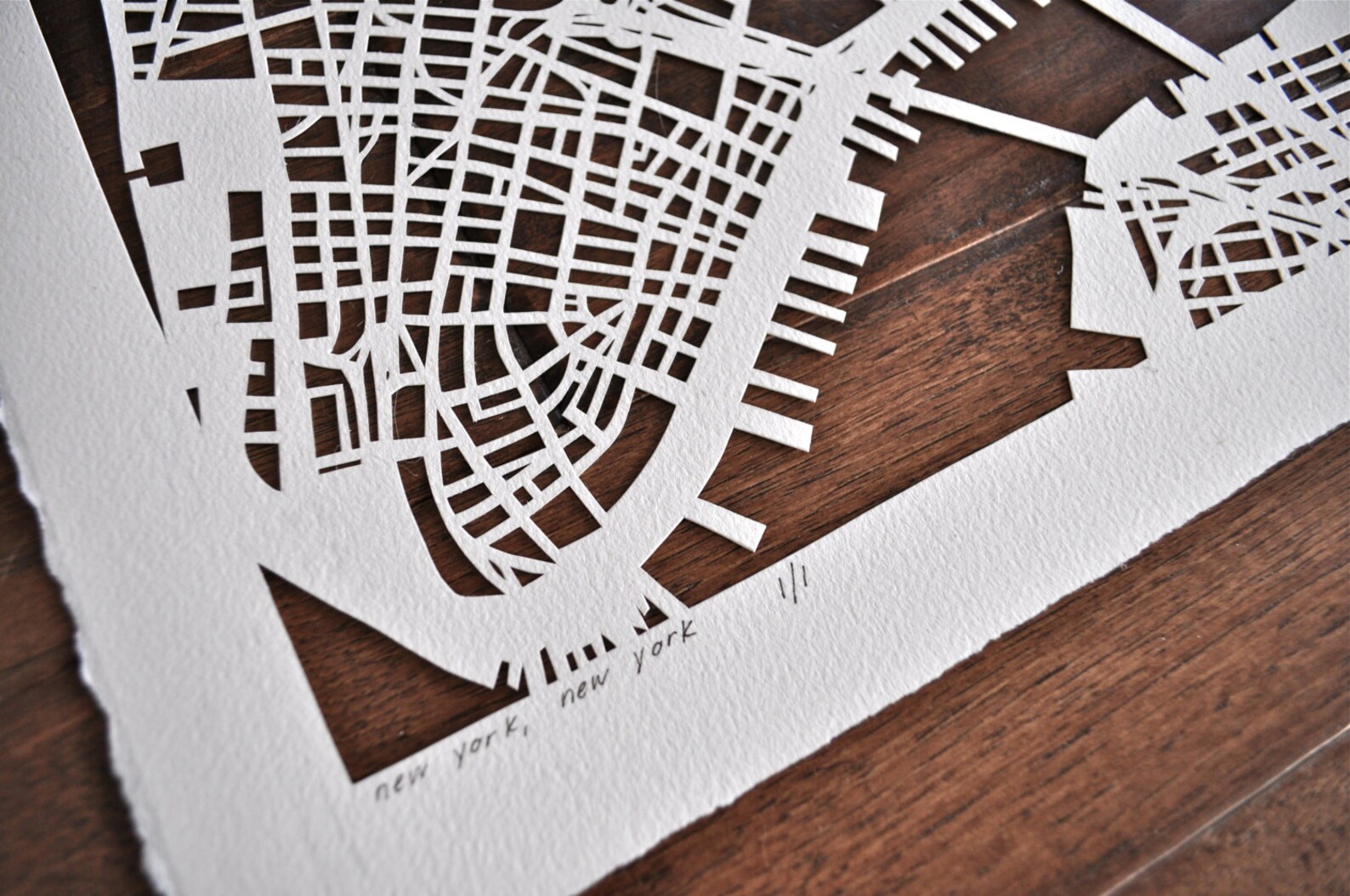 New York City Hand Cut Map Original, 22x30 - Etsy