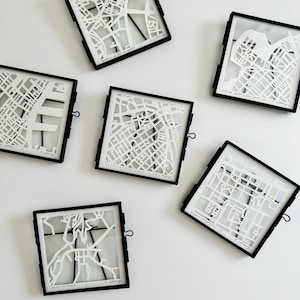 Custom Miniature Hand Cut Map ORIGINAL Artwork, 4x4 - Etsy