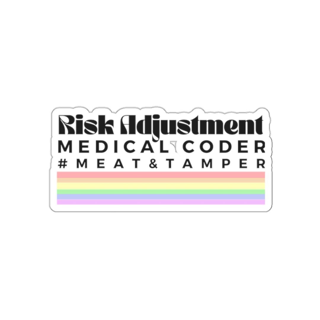 Die-cut Sticker Pastel Rainbow Risk Adjustment Medical Coder Meat and ...
