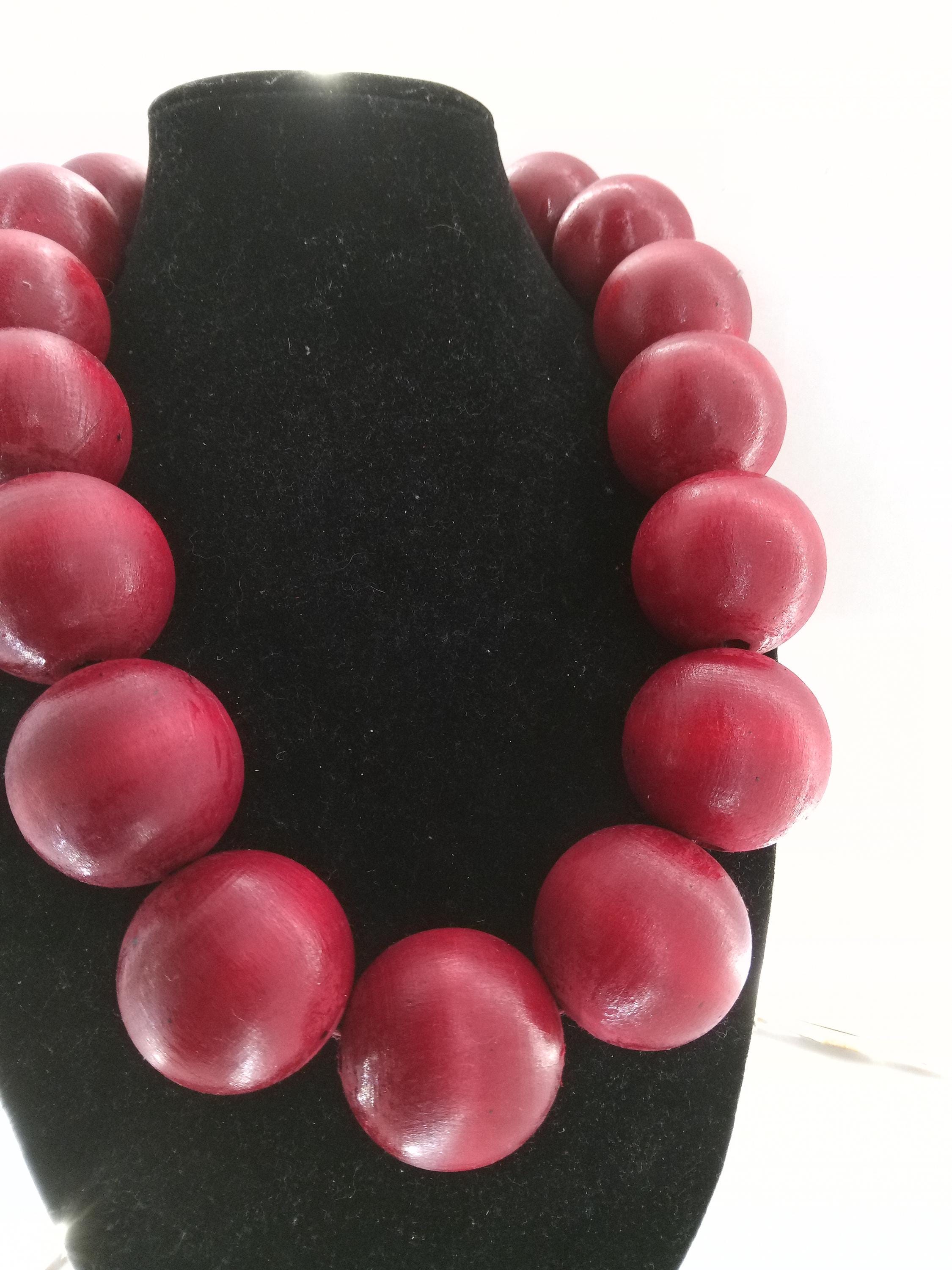 Red AKUMA Style Monk Beads, 30mm, 40mm. Short and Long Sizes Available ...