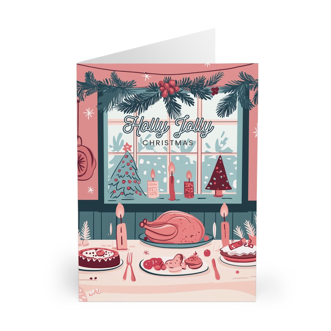 Christmas Feast Christmas Card Pack X5 Cosy Christmas Cards 5 Pack - Etsy