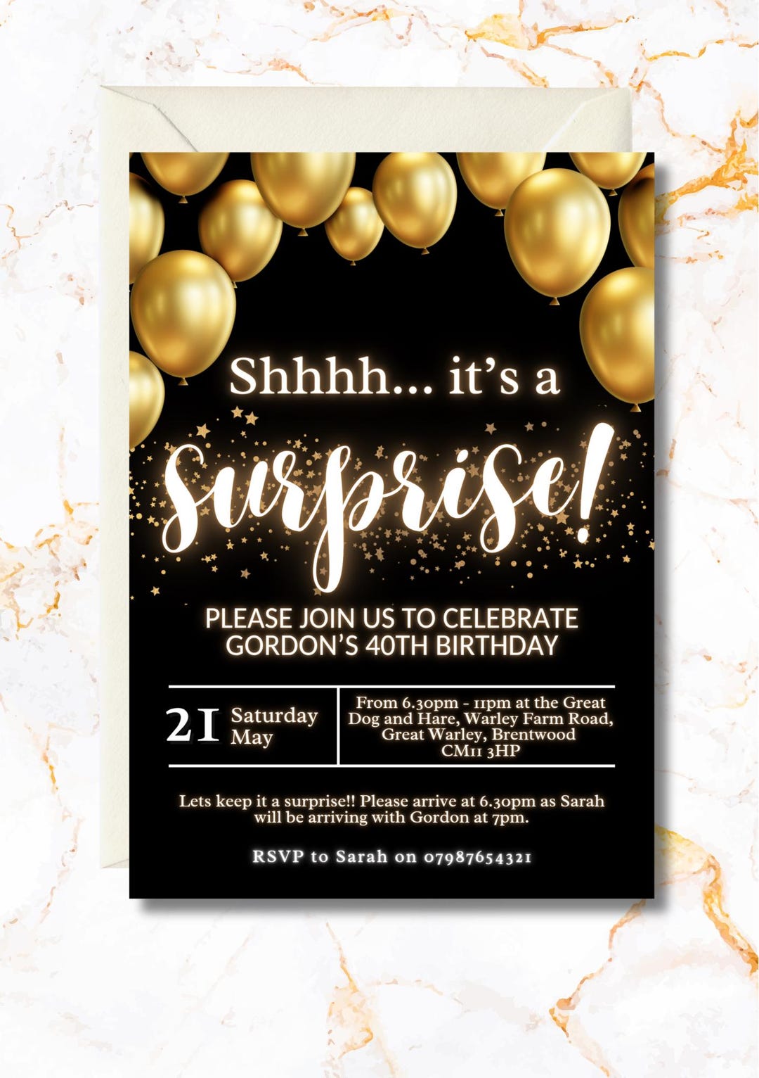 Shhh... Surprise Editable Birthday Party Adult Invitation Any Age for ...