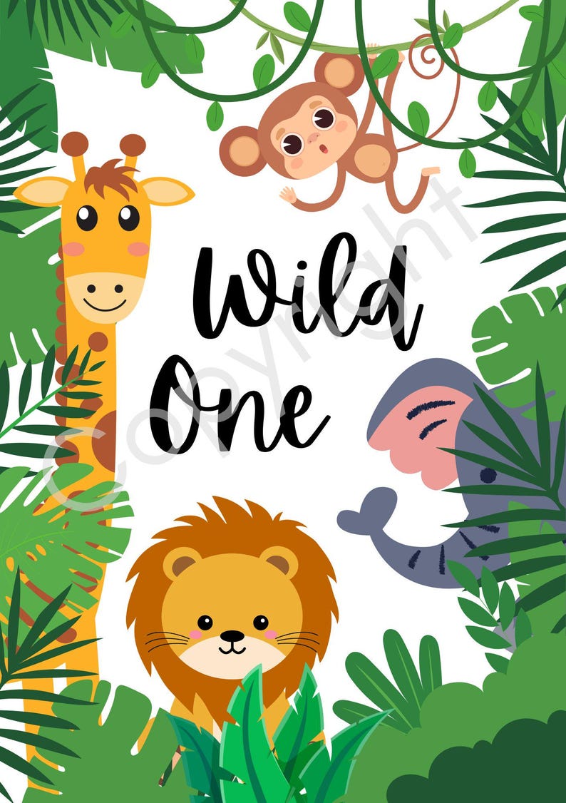 Wild One First Birthday Invitation Bundle. Editable on Canva Digital ...