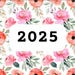 2025 Floral Calendar, Lined, With Holidays, PDF Download - Etsy