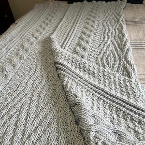 Knitting Pattern for Reversible Diamond Panel Blanket - Etsy