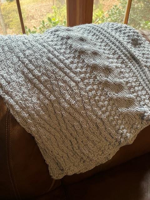 Knitting Pattern for Reversible Diamond Panel Blanket - Etsy